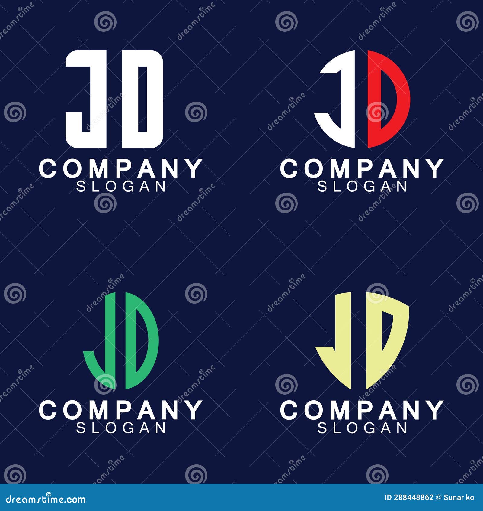 Initial Letters JD Logo Design Vector Template Stock Illustration ...