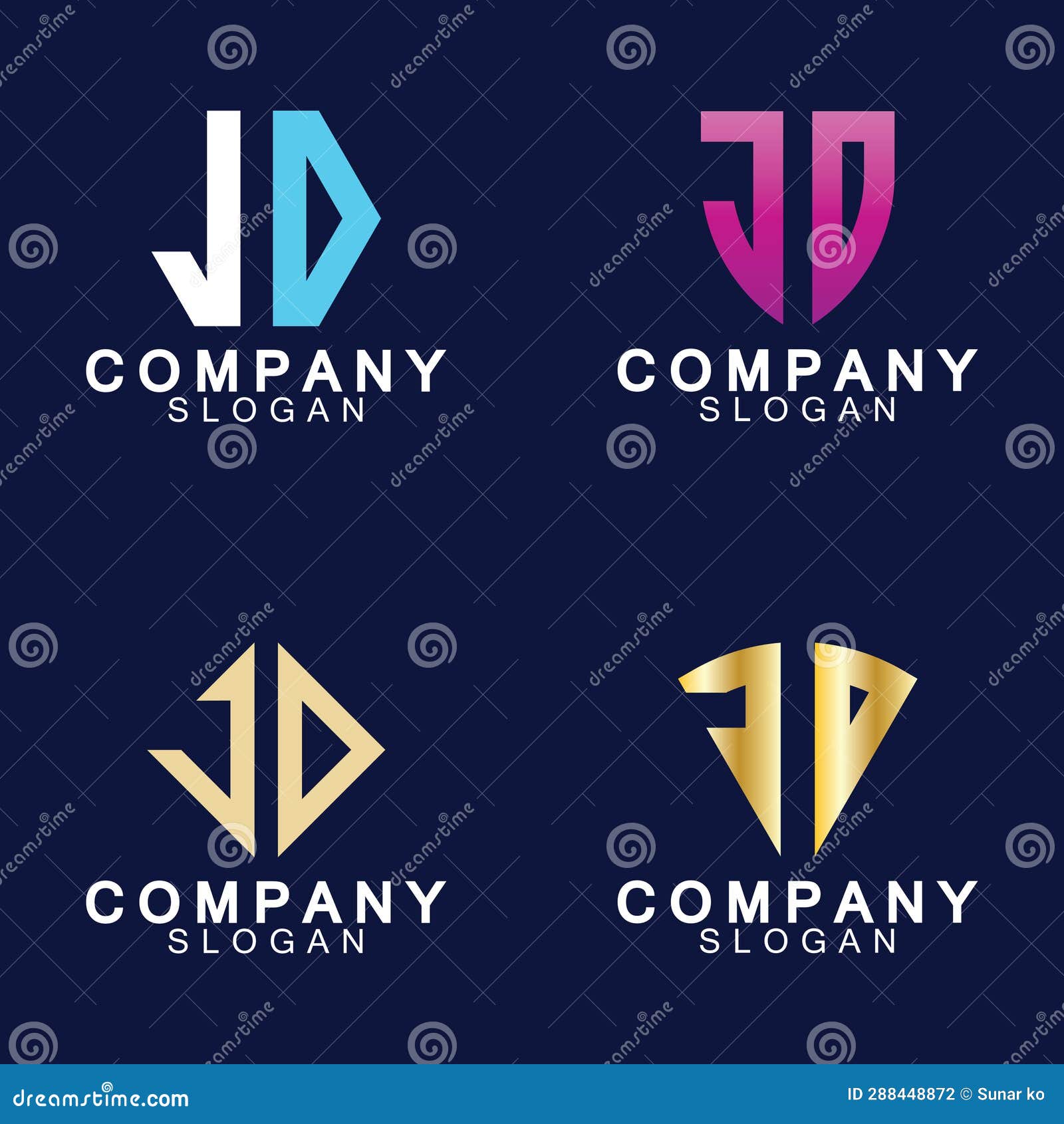 Initial Letters JD Logo Design Vector Template Stock Illustration ...