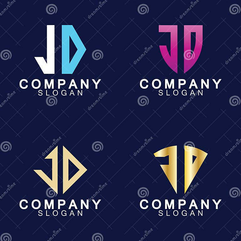 Initial Letters JD Logo Design Vector Template Stock Illustration ...