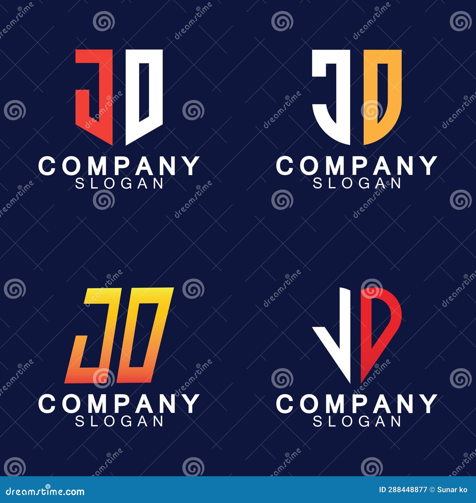 Initial Letters JD Logo Design Vector Template Stock Vector ...