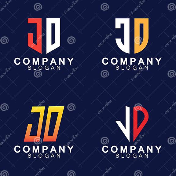 Initial Letters JD Logo Design Vector Template Stock Illustration ...
