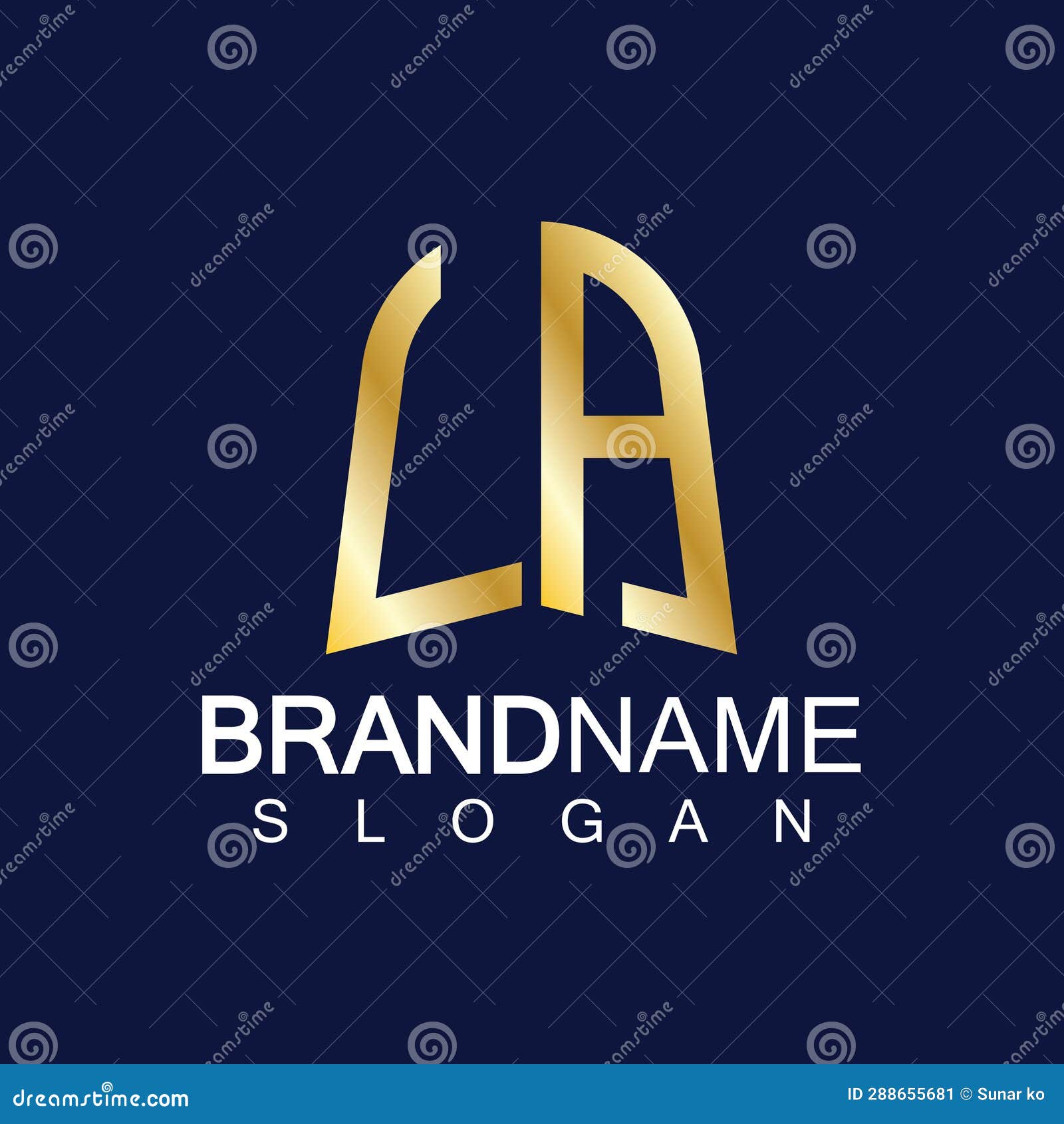 Initial Letters LA Logo Design Vector Template Stock Illustration ...