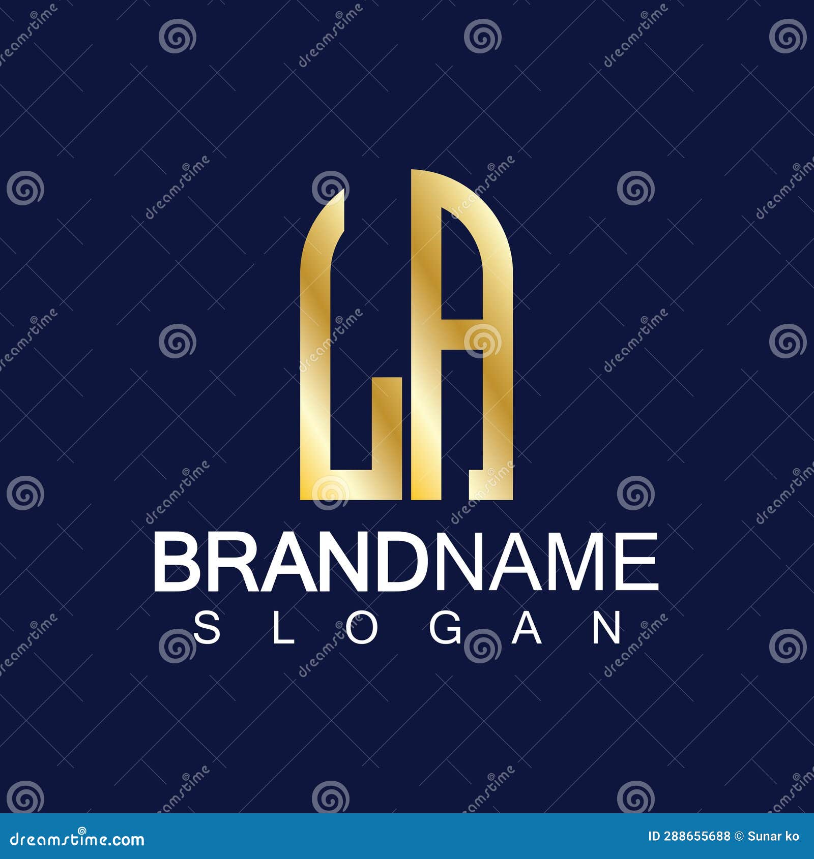Initial Letters LA Logo Design Vector Template Stock Vector ...