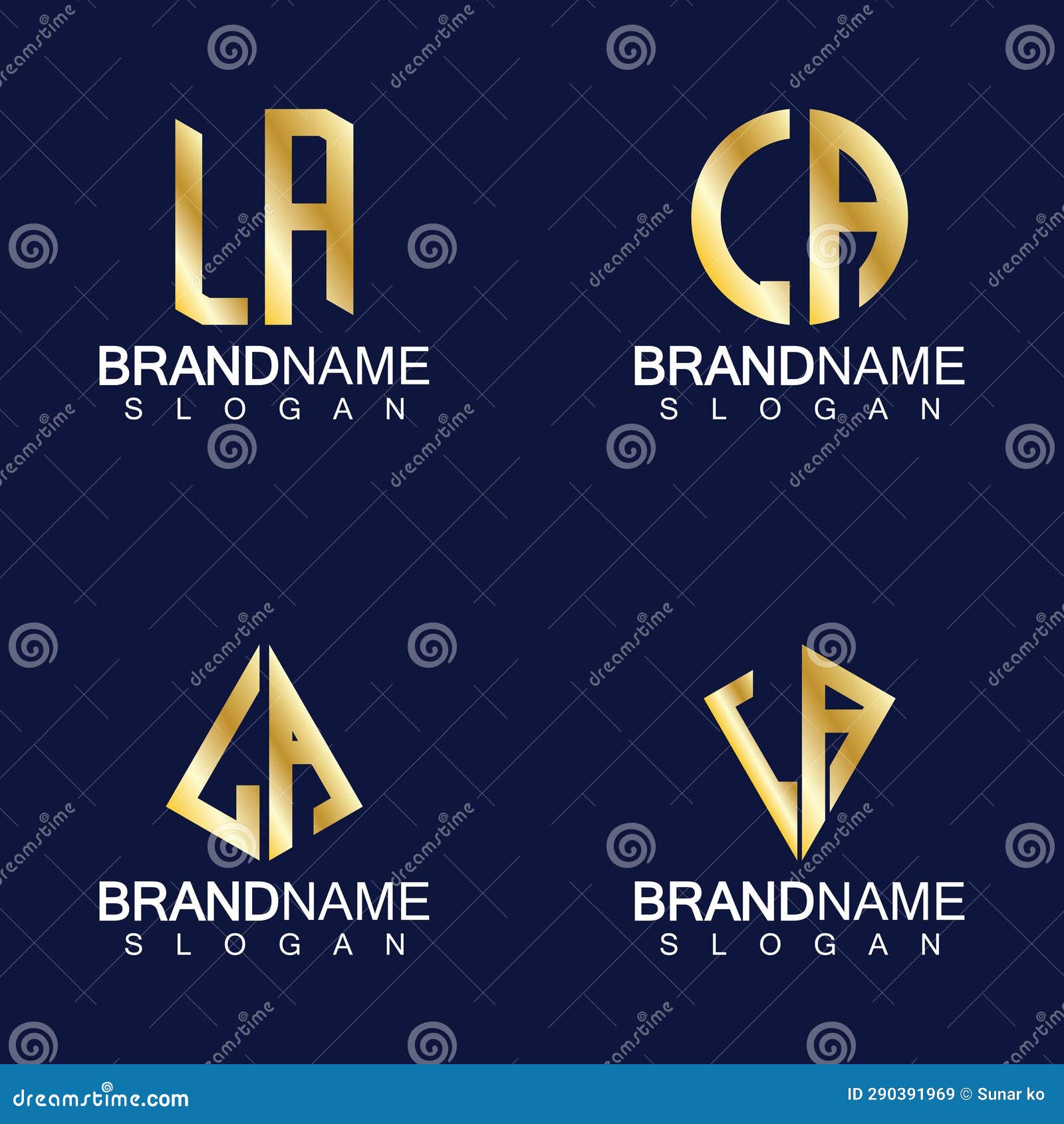 Initial Letters LA Logo Design Vector Template Stock Vector ...