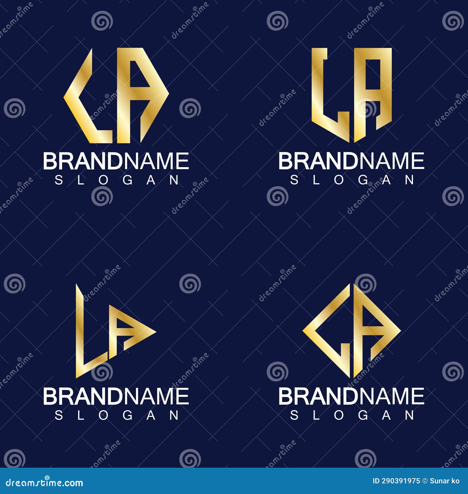 Initial Letters LA Logo Design Vector Template Stock Vector ...