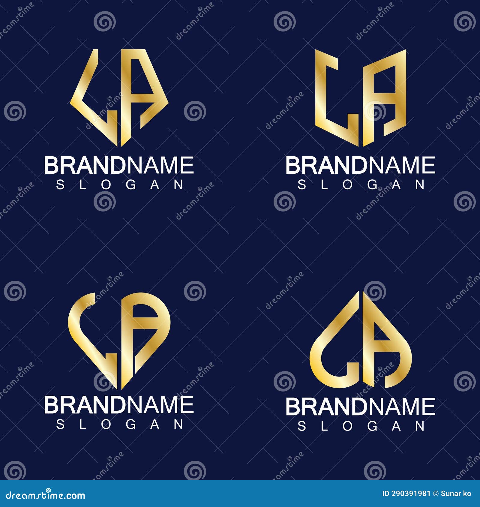 Initial Letters LA Logo Design Vector Template Stock Vector ...