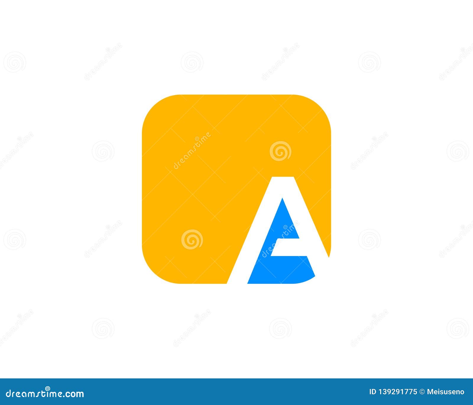 Initial Letters a Logo Template Design in Square Rounded Shape Stock ...