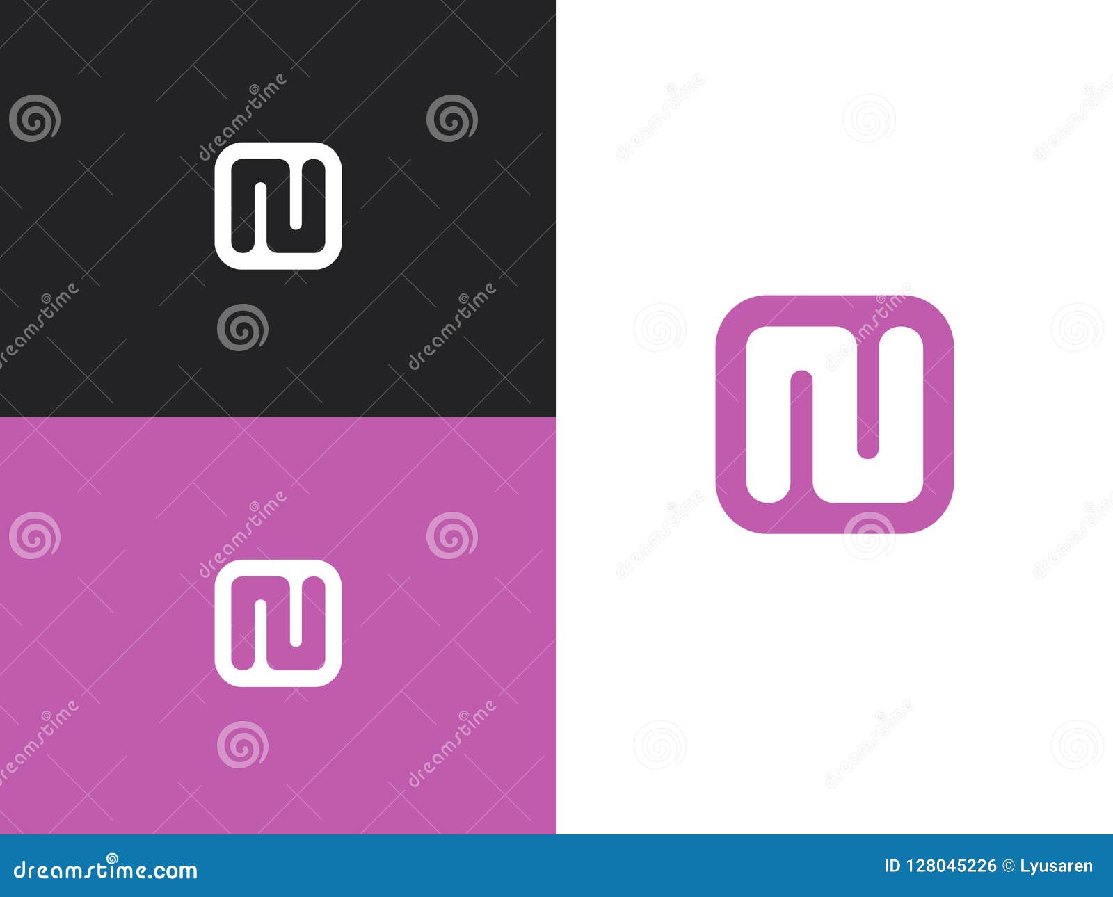 Initial Letters NU Logo Design Template Elements Stock Illustration ...