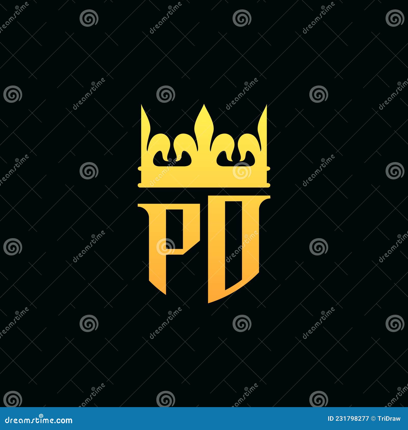 Initial Letters PD Logo Monogram Emblem Style with Crown Stock Vector ...