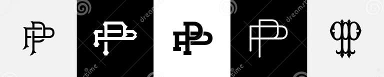 Initial Letters PP Monogram Logo Design Bundle Stock Vector ...