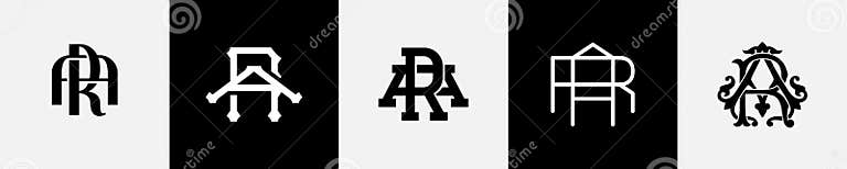 Initial Letters RA Monogram Logo Design Bundle Stock Vector - Illustration of monogram, abstract ...