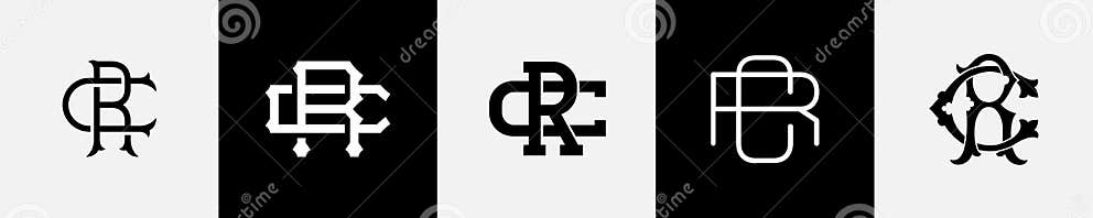 Initial Letters RC Monogram Logo Design Bundle Stock Vector ...