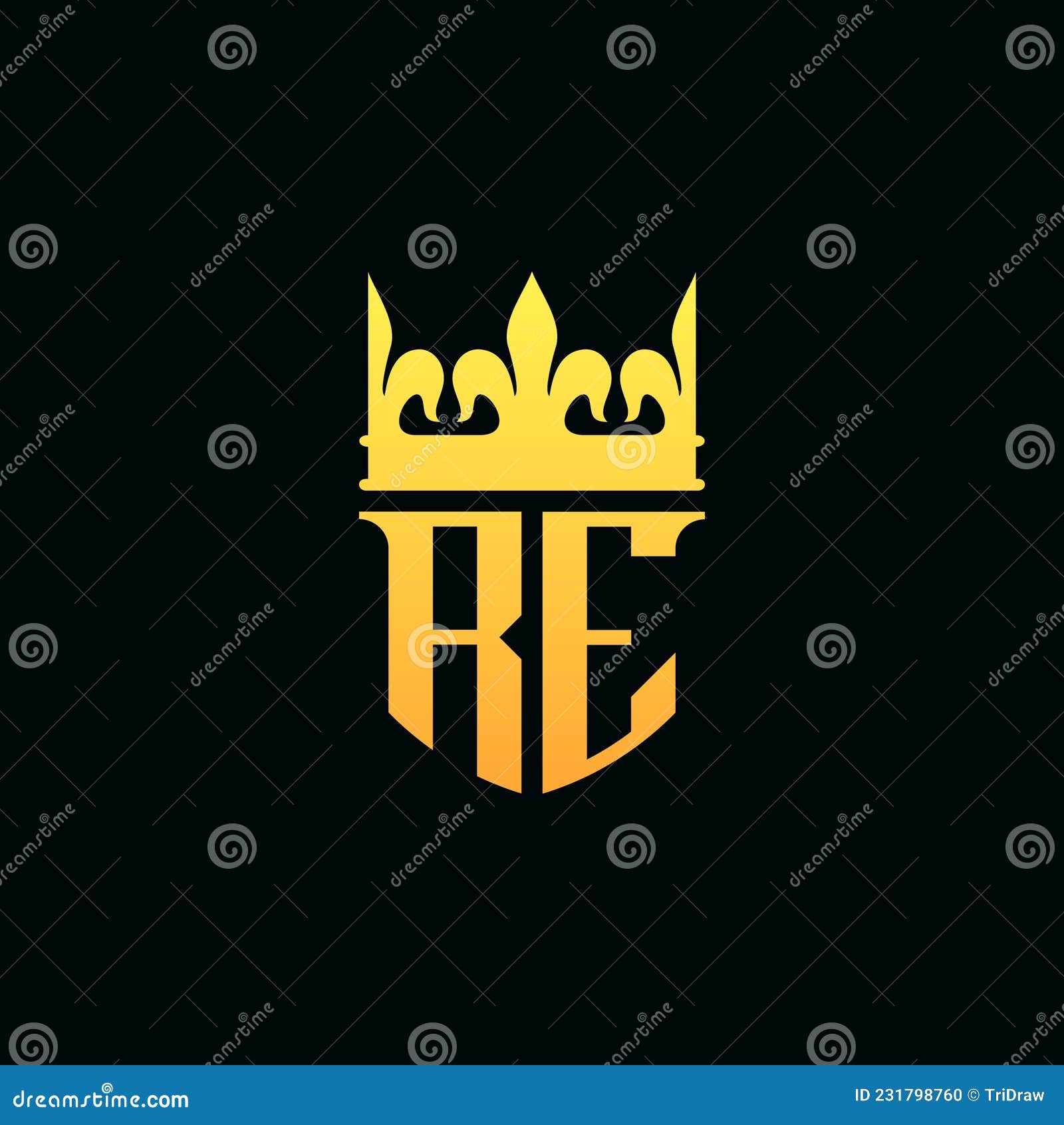 Initial Letters RD Logo Monogram Emblem Style with Crown Stock Vector ...