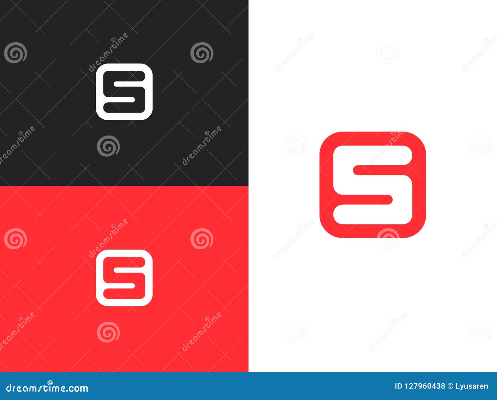 Initial Letters S in Square Rounded Shape Stock Illustration ...