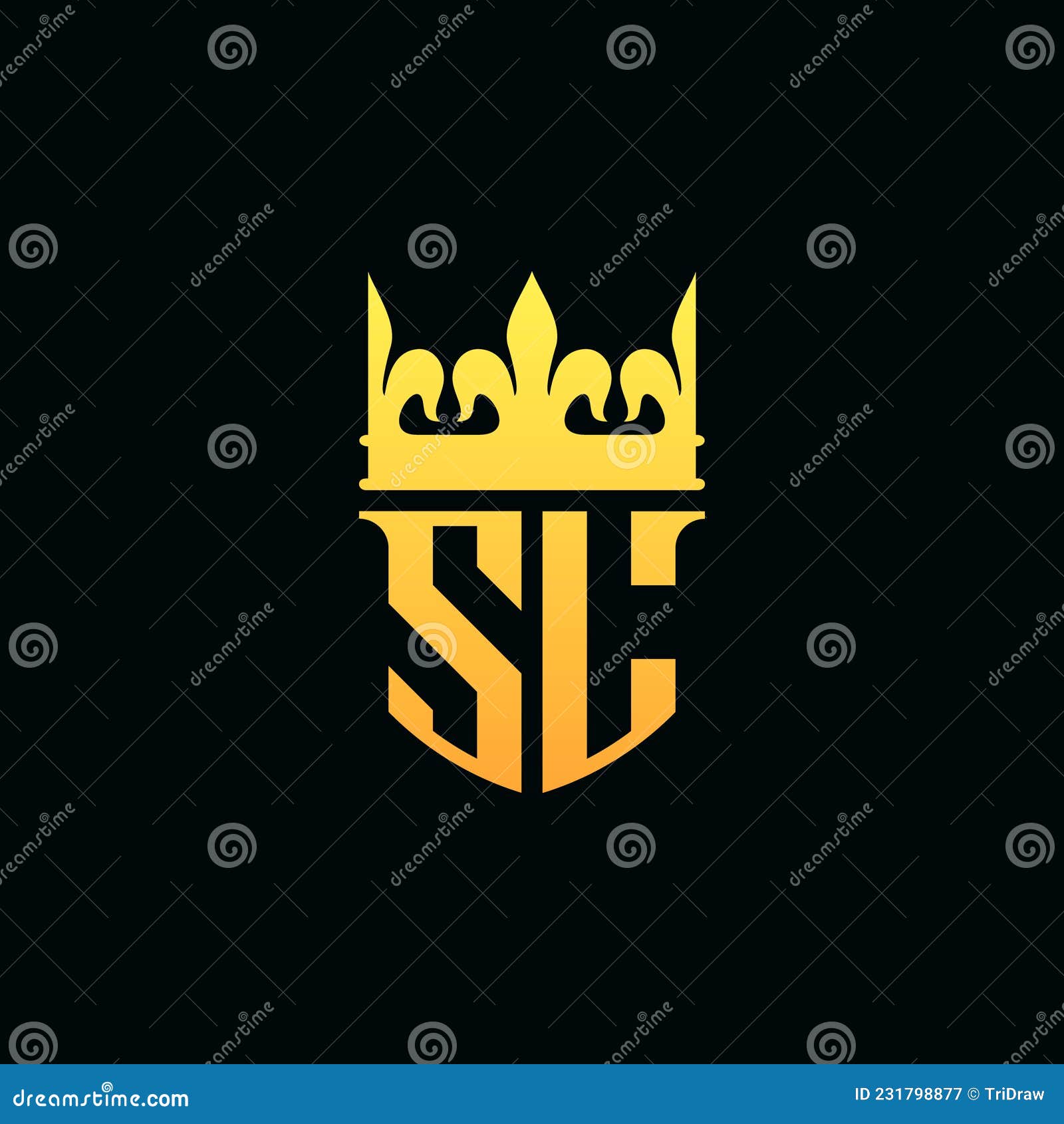 Initial Letters SL Logo Monogram Emblem Style with Crown Stock Vector ...