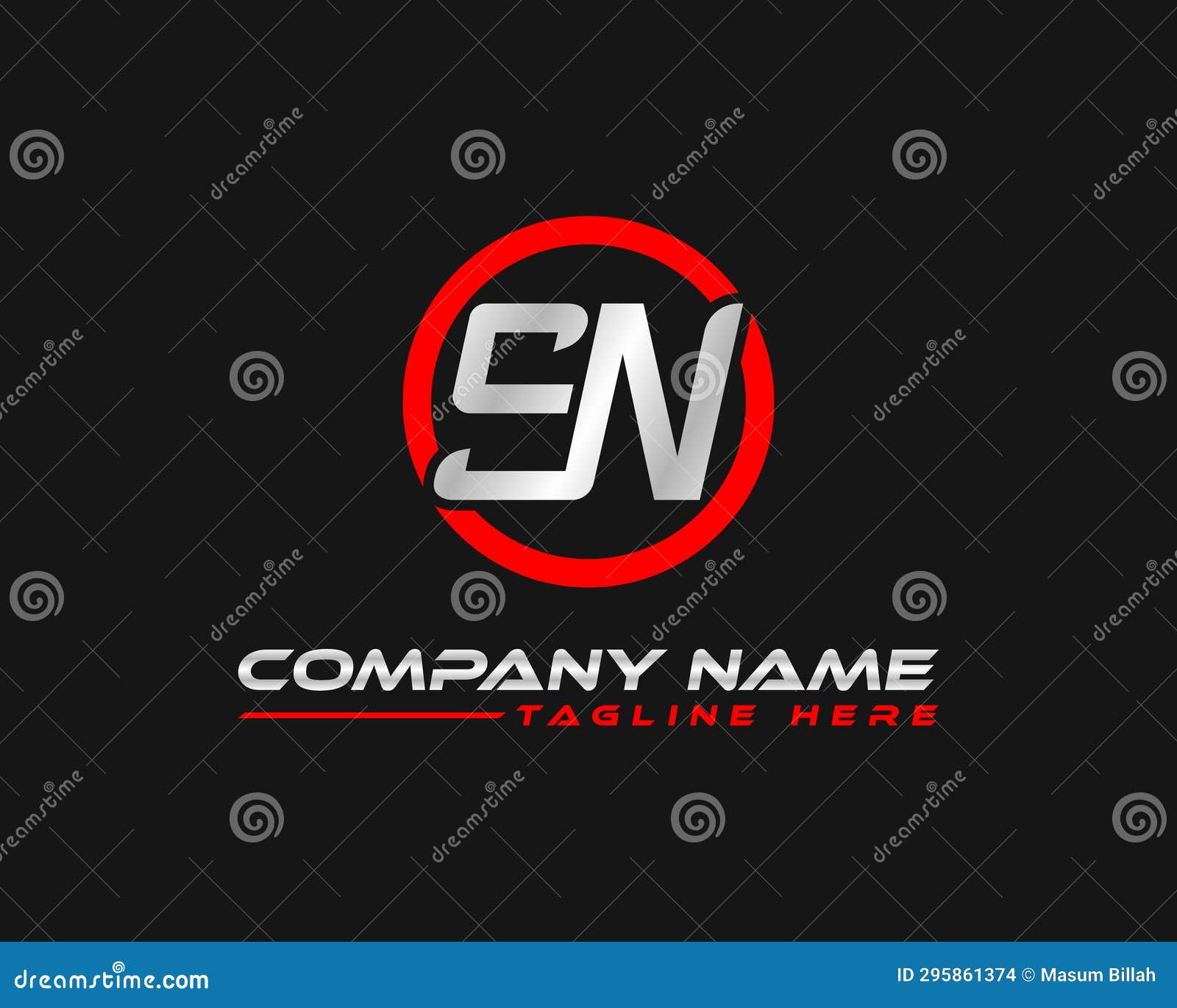 Initial Letters SN, NS Combination Minimal Logo Design Template Stock ...