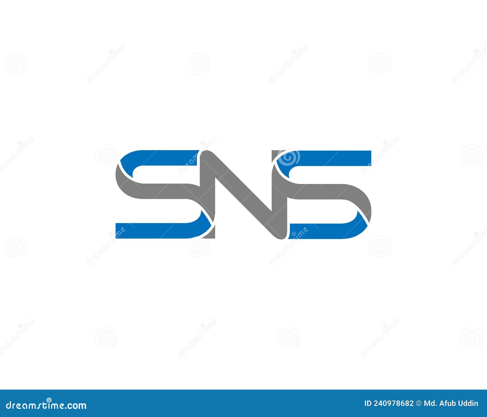 Initial Letters SNS Logo Design Icon Premium Concept Stock Vector ...