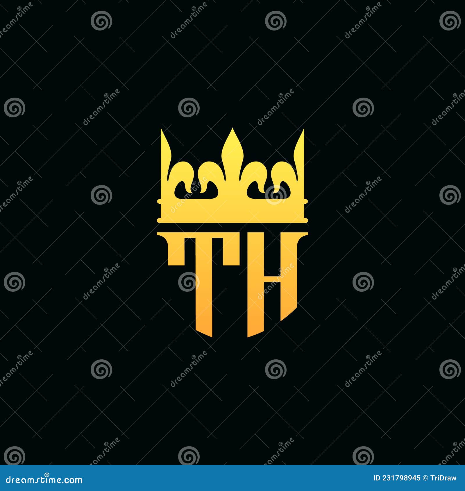 Initial Letters TH Logo Monogram Emblem Style with Crown Stock Vector ...