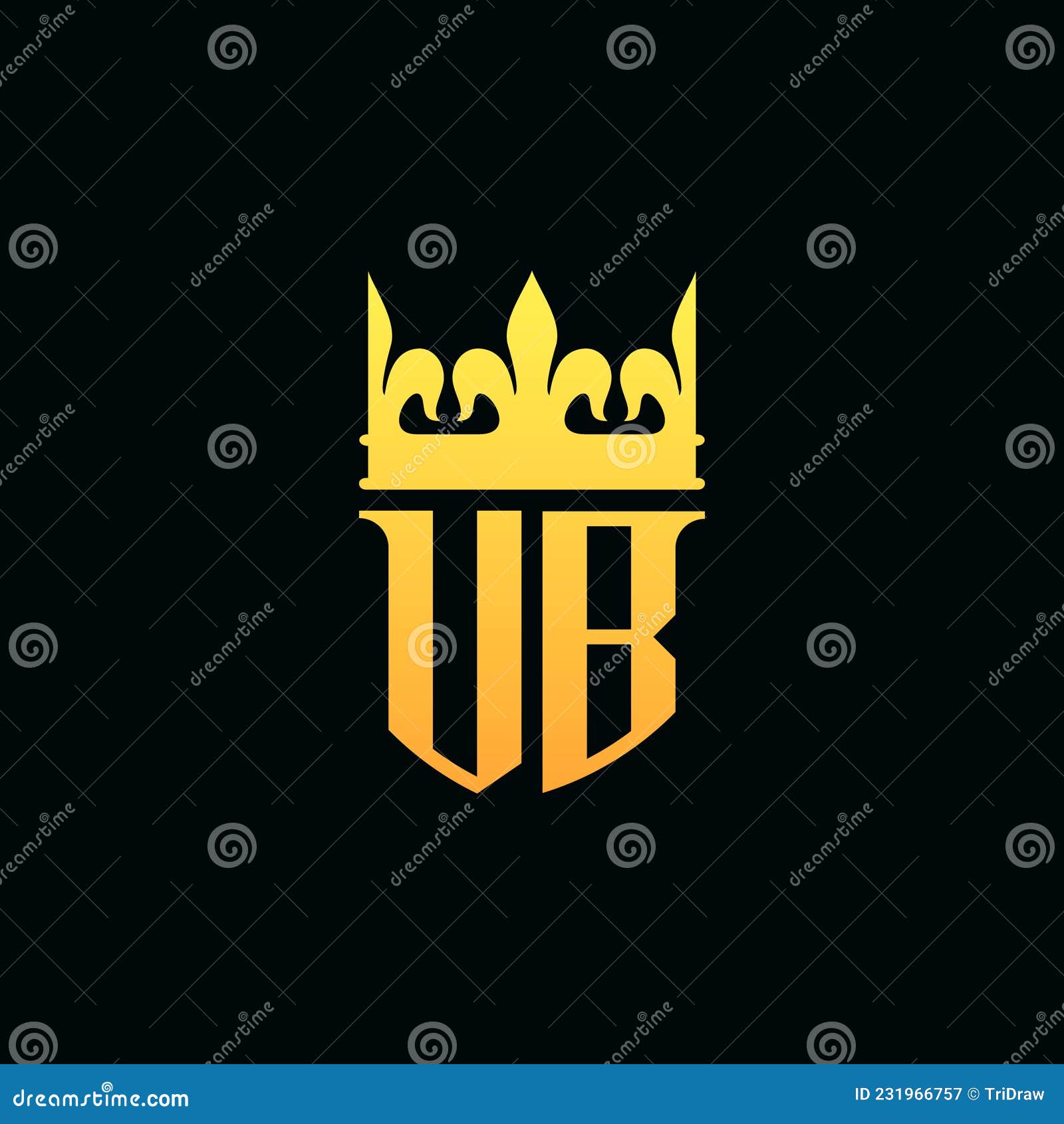 Initial Letters VB Logo Monogram Emblem Style with Crown Stock Vector ...