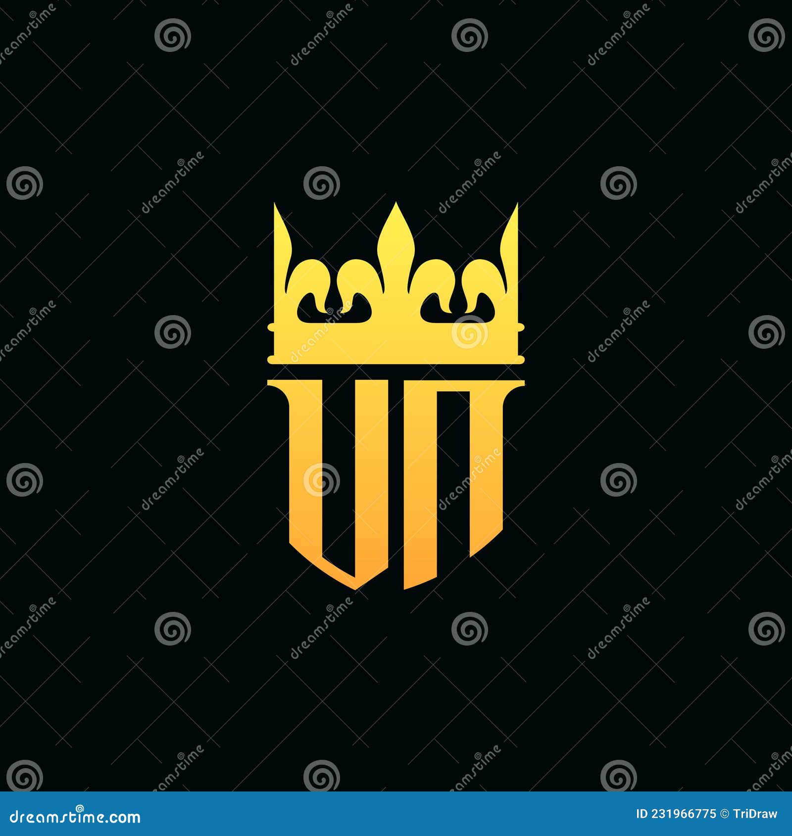 Initial Letters VN Logo Monogram Emblem Style with Crown Stock Vector ...