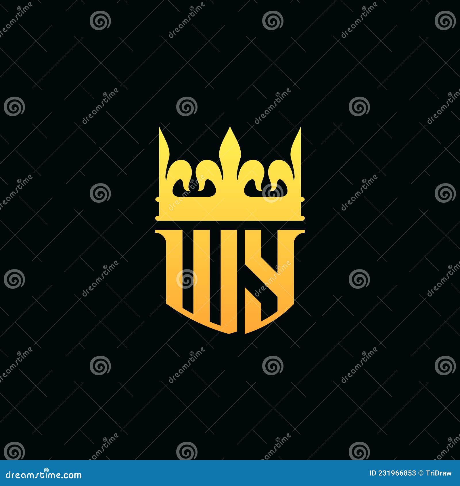 Initial Letters WY Logo Monogram Emblem Style with Crown Stock Vector ...