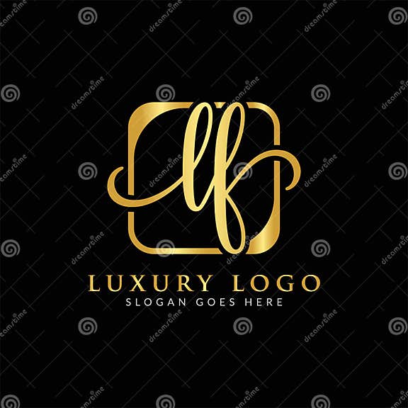 Initial LF Letter Logo Design Vector Template. Luxury Letter LF Logo ...