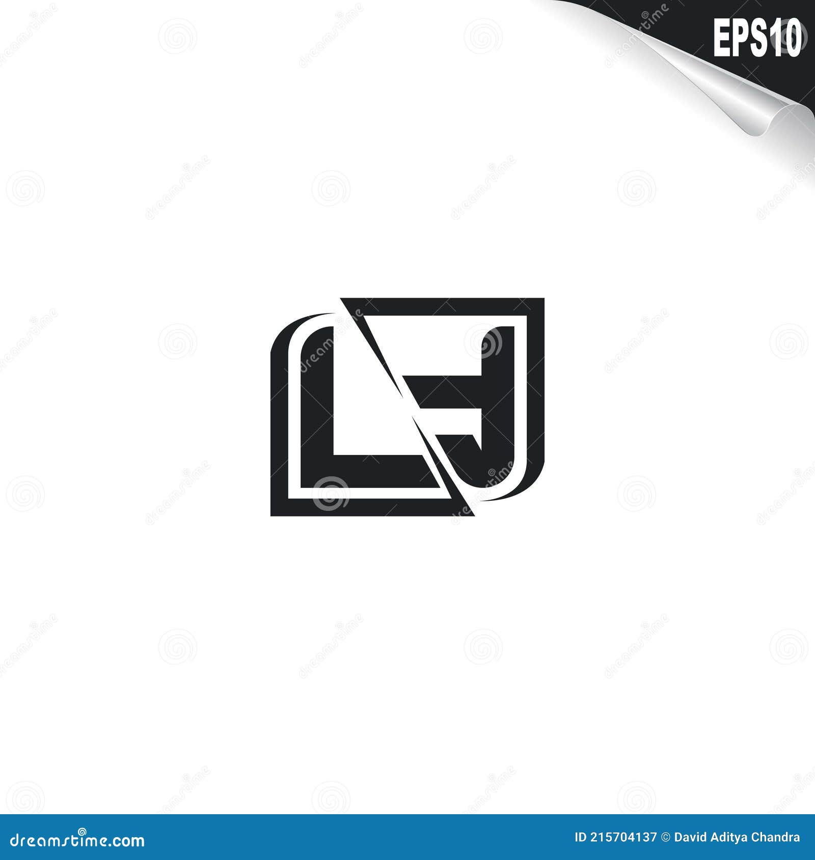 Initial LF Logo Design with Shape Style, Logo Business Branding Stock ...