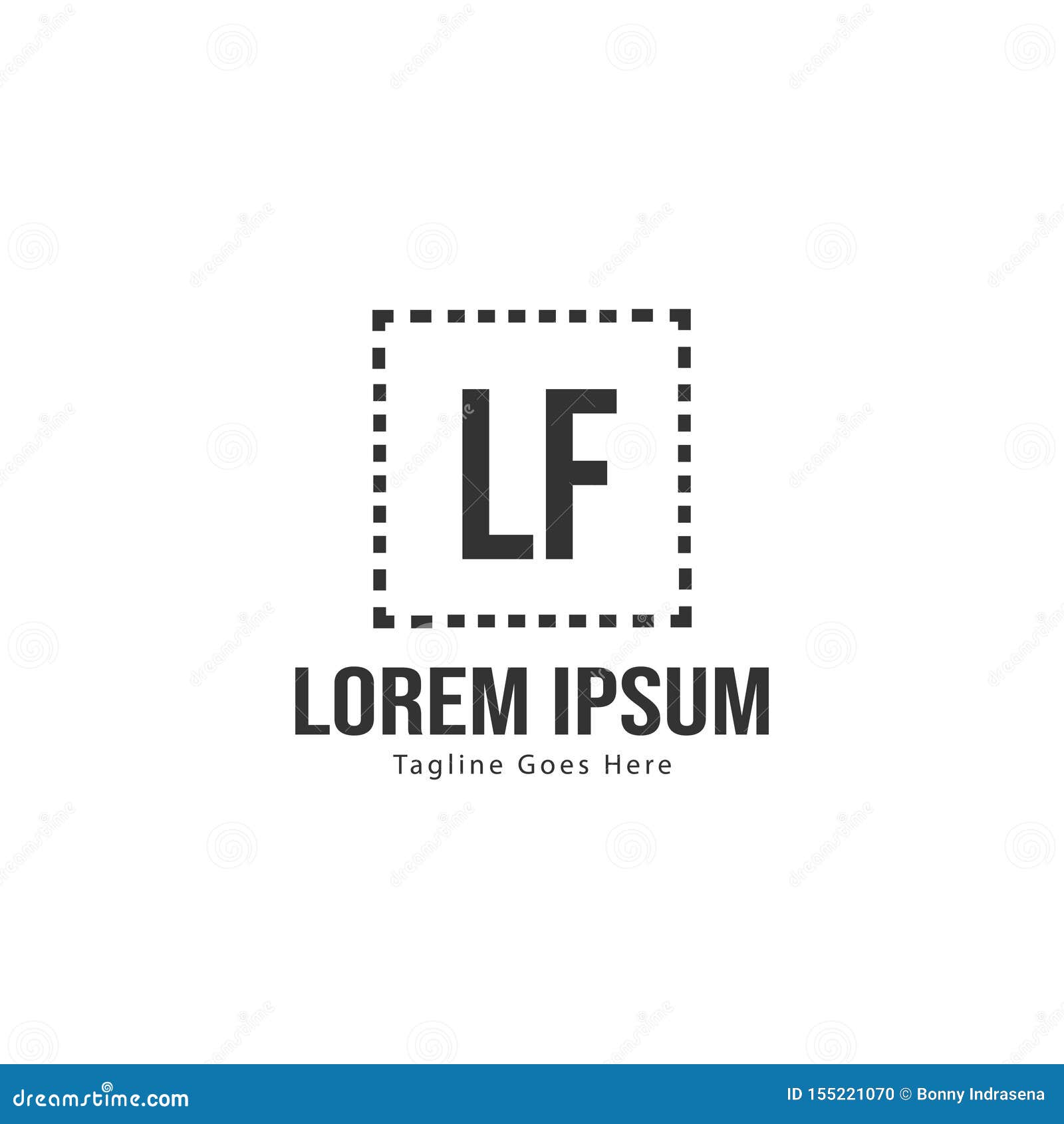 Initial LF Logo Template with Modern Frame. Minimalist LF Letter Logo ...