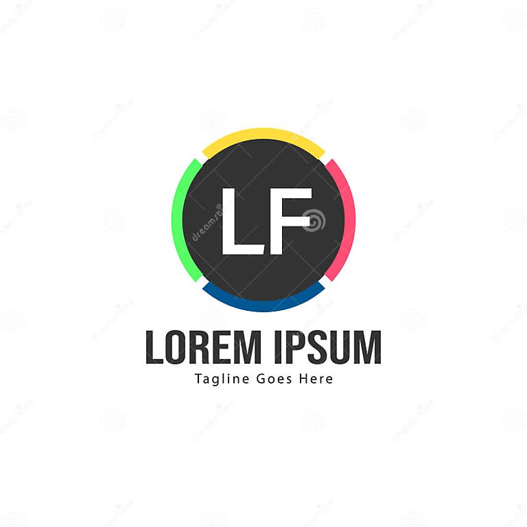 Initial LF Logo Template with Modern Frame. Minimalist LF Letter Logo ...