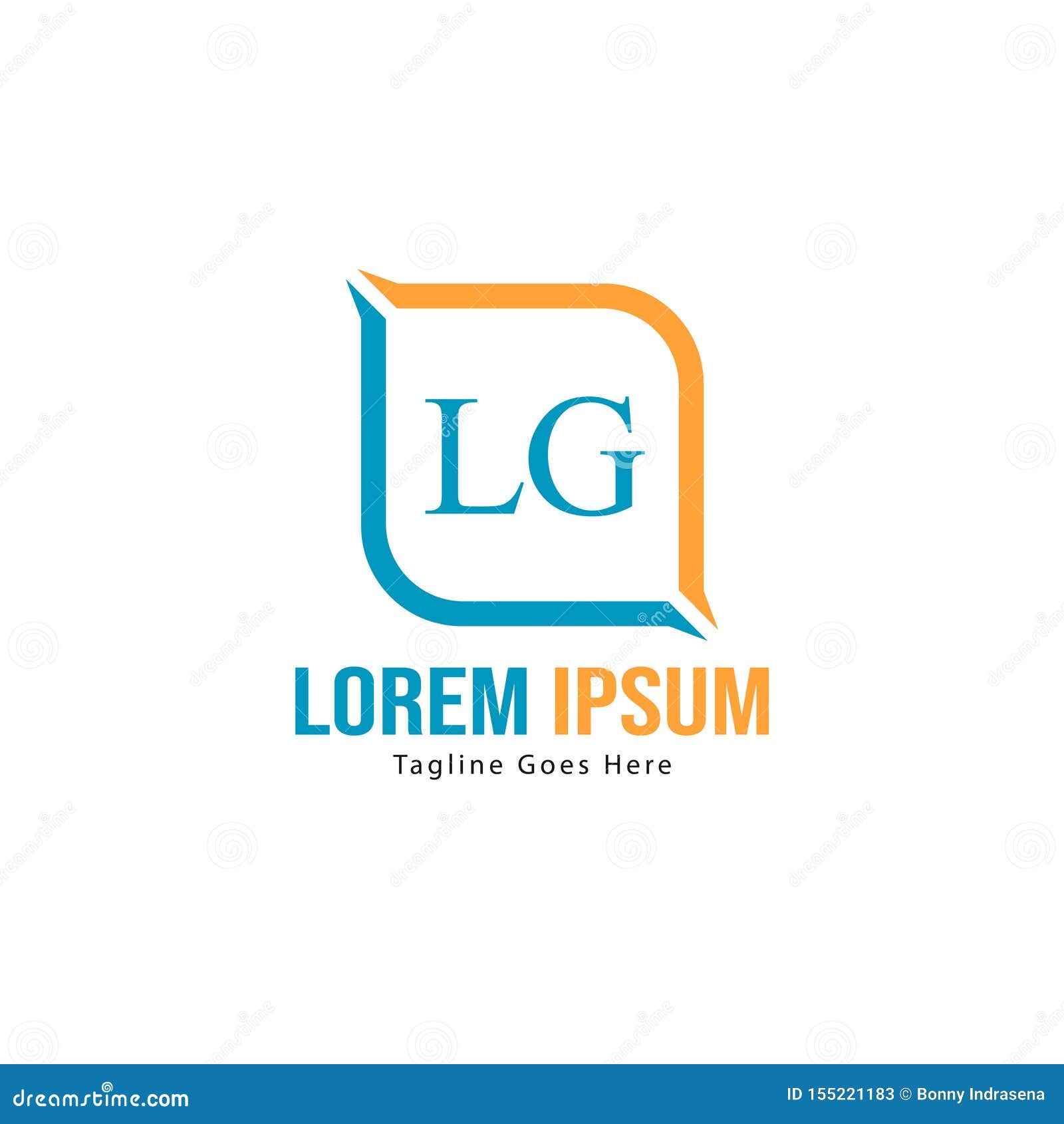 Initial LG Logo Template with Modern Frame. Minimalist LG Letter Logo ...