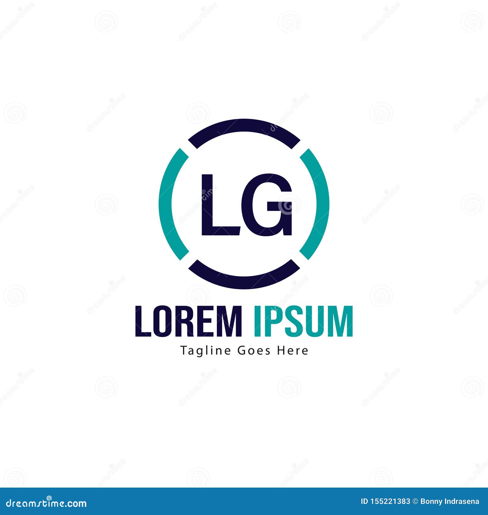 Initial LG Logo Template with Modern Frame. Minimalist LG Letter Logo ...