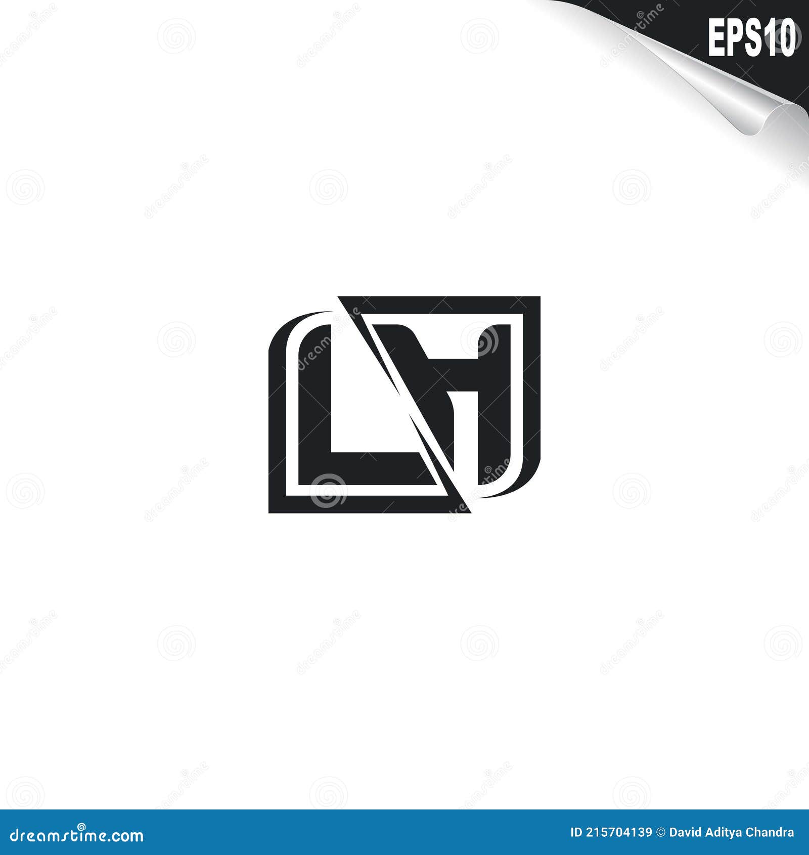 Initial LH Logo Design with Shape Style, Logo Business Branding Stock ...