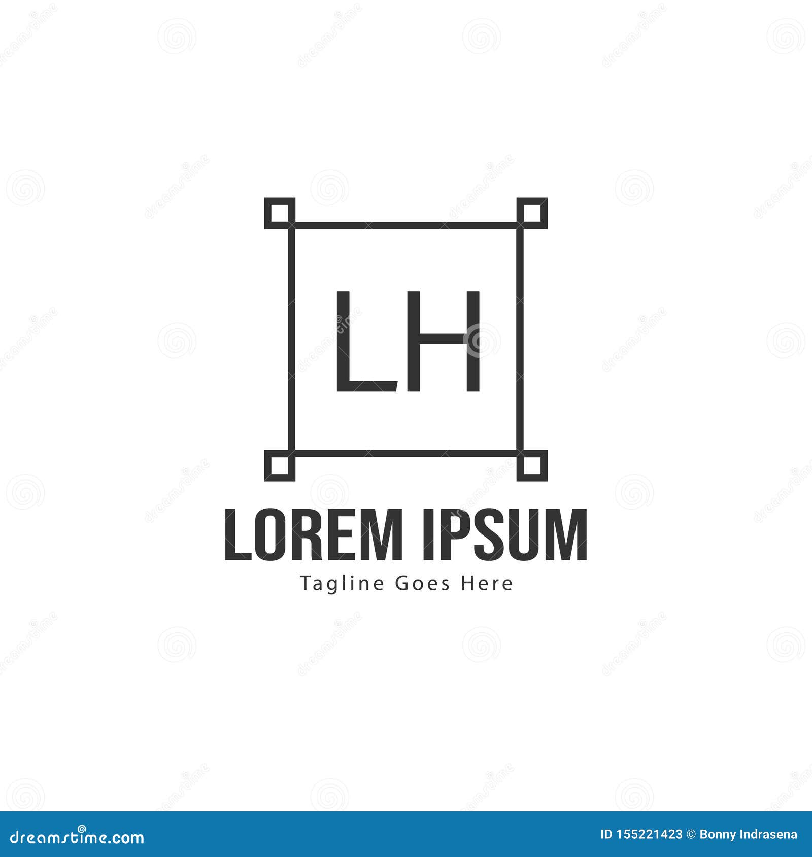 Initial LH Logo Template with Modern Frame. Minimalist LH Letter Logo ...