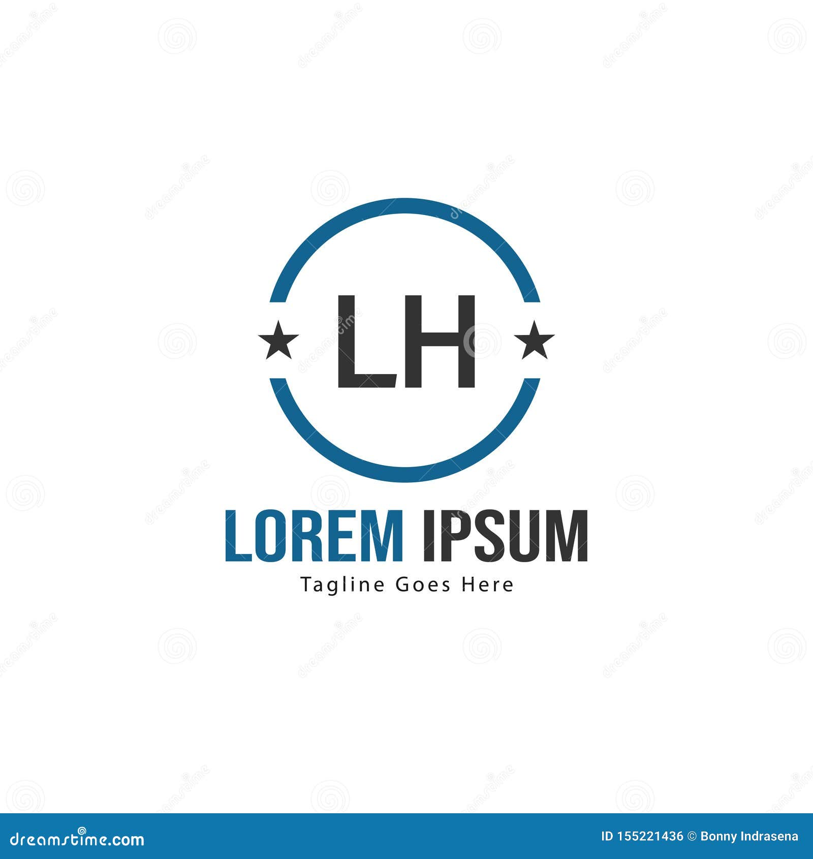 Initial LH Logo Template with Modern Frame. Minimalist LH Letter Logo ...