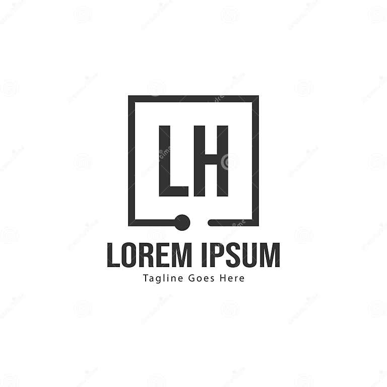Initial LH Logo Template with Modern Frame. Minimalist LH Letter Logo ...