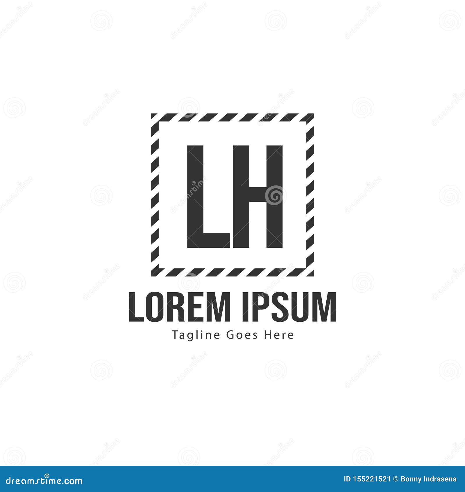 Initial LH Logo Template with Modern Frame. Minimalist LH Letter Logo ...