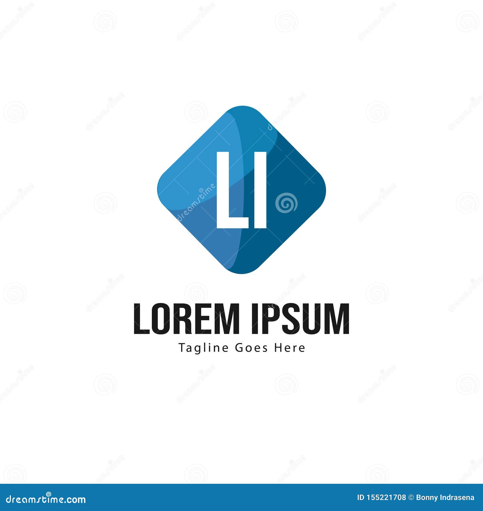 Initial LI Logo Template with Modern Frame. Minimalist LI Letter Logo ...