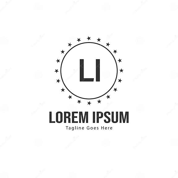 Initial LI Logo Template with Modern Frame. Minimalist LI Letter Logo ...