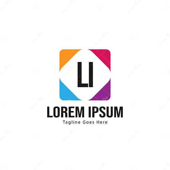 Initial LI Logo Template with Modern Frame. Minimalist LI Letter Logo ...