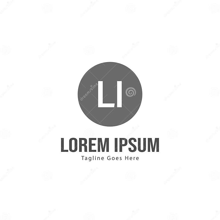 Initial LI Logo Template with Modern Frame. Minimalist LI Letter Logo ...