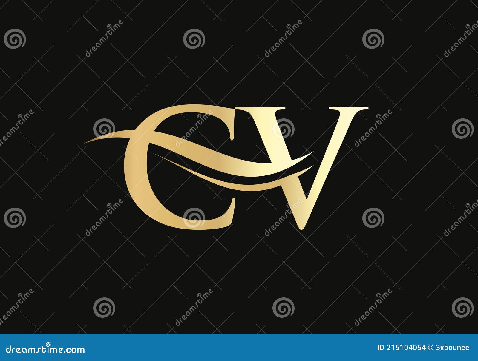 Initial Linked Letter CV Logo Design. Modern Letter CV Logo Design ...