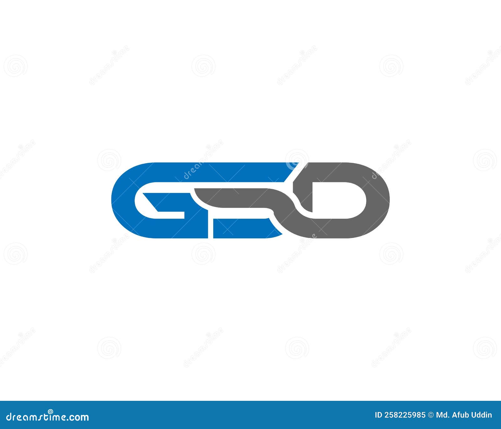 Initial Linked Letter Gsd Modern Logo Design Stock Vector Illustration Of Text Design 258225985