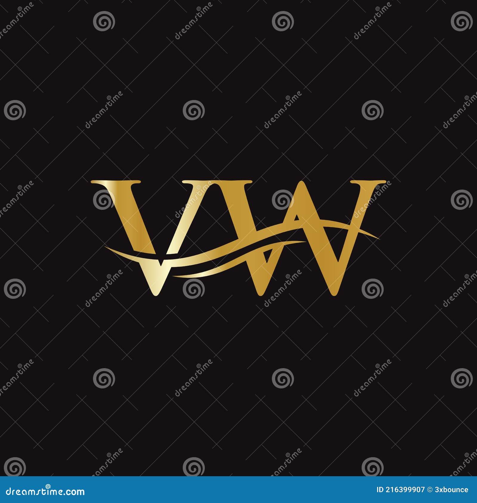 Initial Linked Letter VW Logo Design. Modern Letter VW Logo Design ...