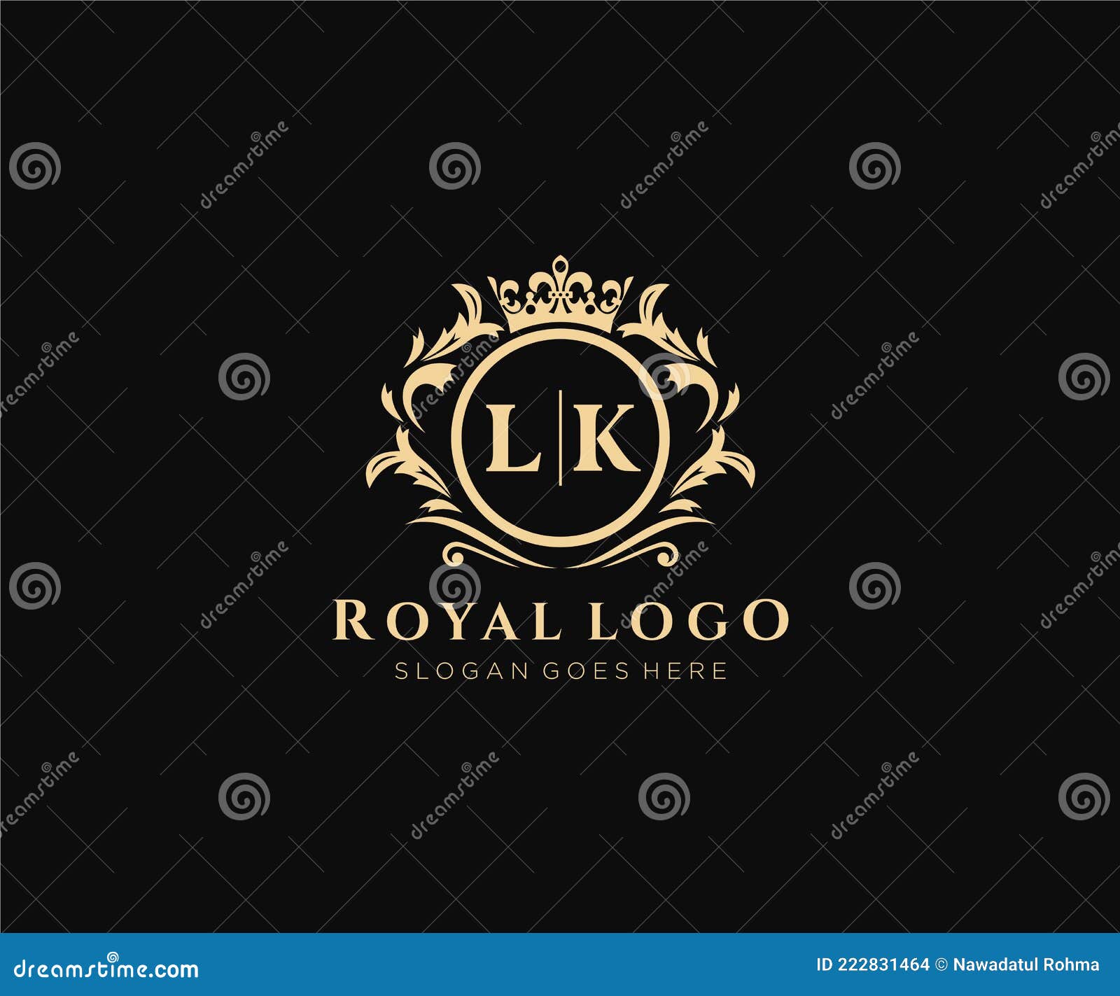Initial Lk Letter Luxurious Brand Logo Template For Restaurant