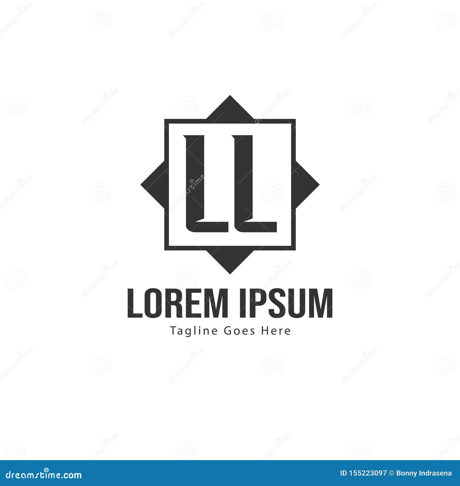 Initial LL Logo Template with Modern Frame. Minimalist LL Letter Logo ...