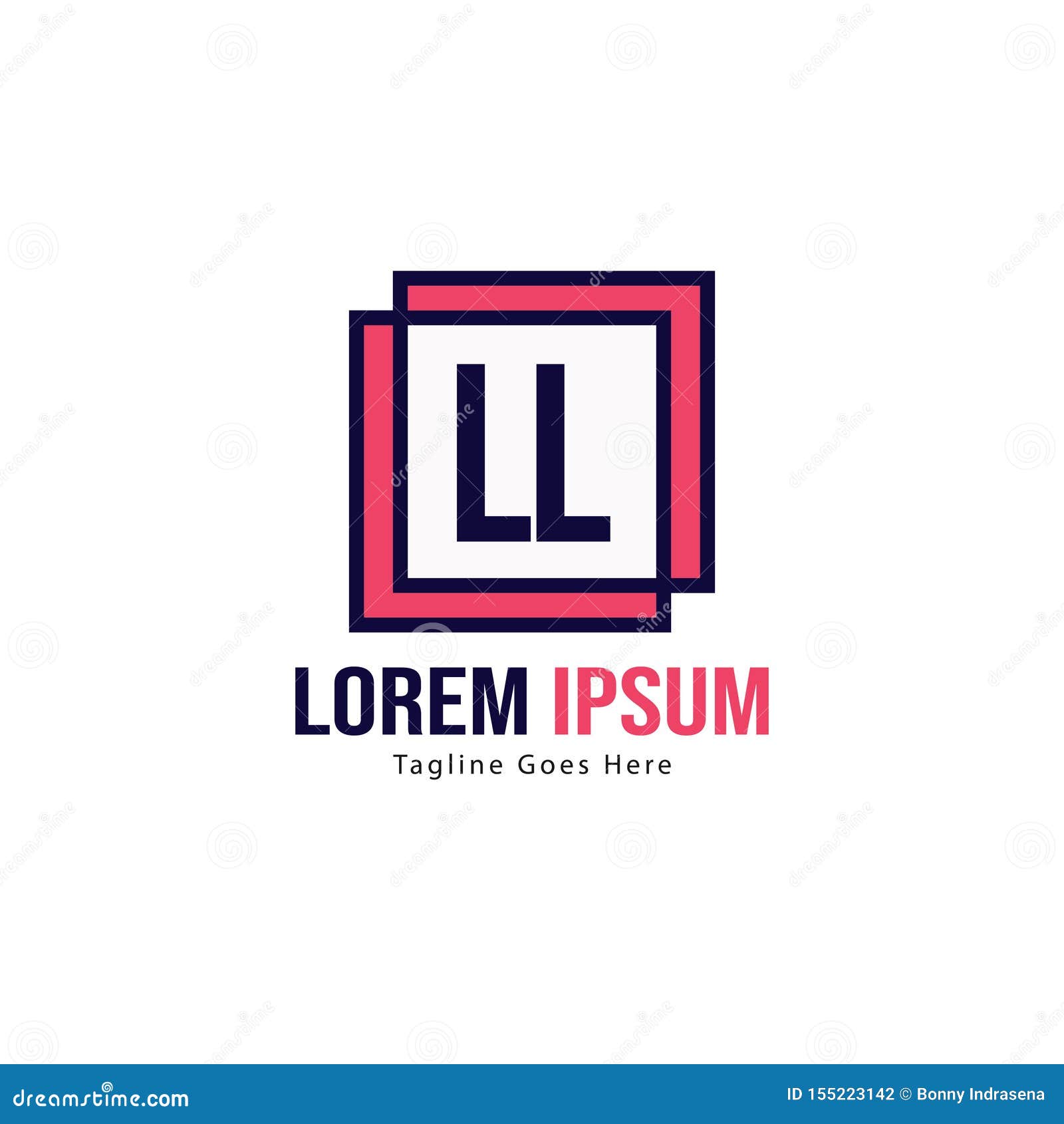 Initial LL Logo Template with Modern Frame. Minimalist LL Letter Logo ...