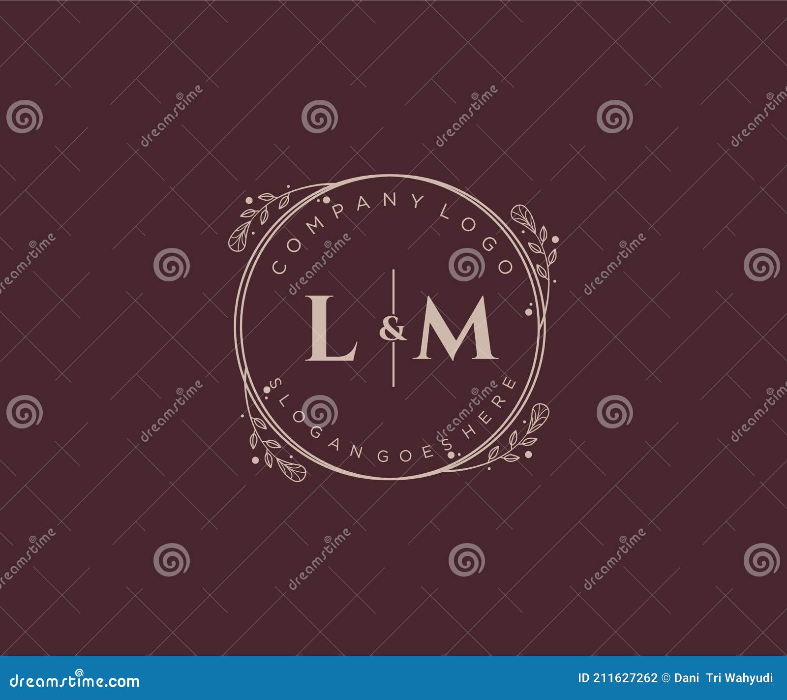 Initial LM Letters Decorative Luxury Wedding Logo Stock Vector ...