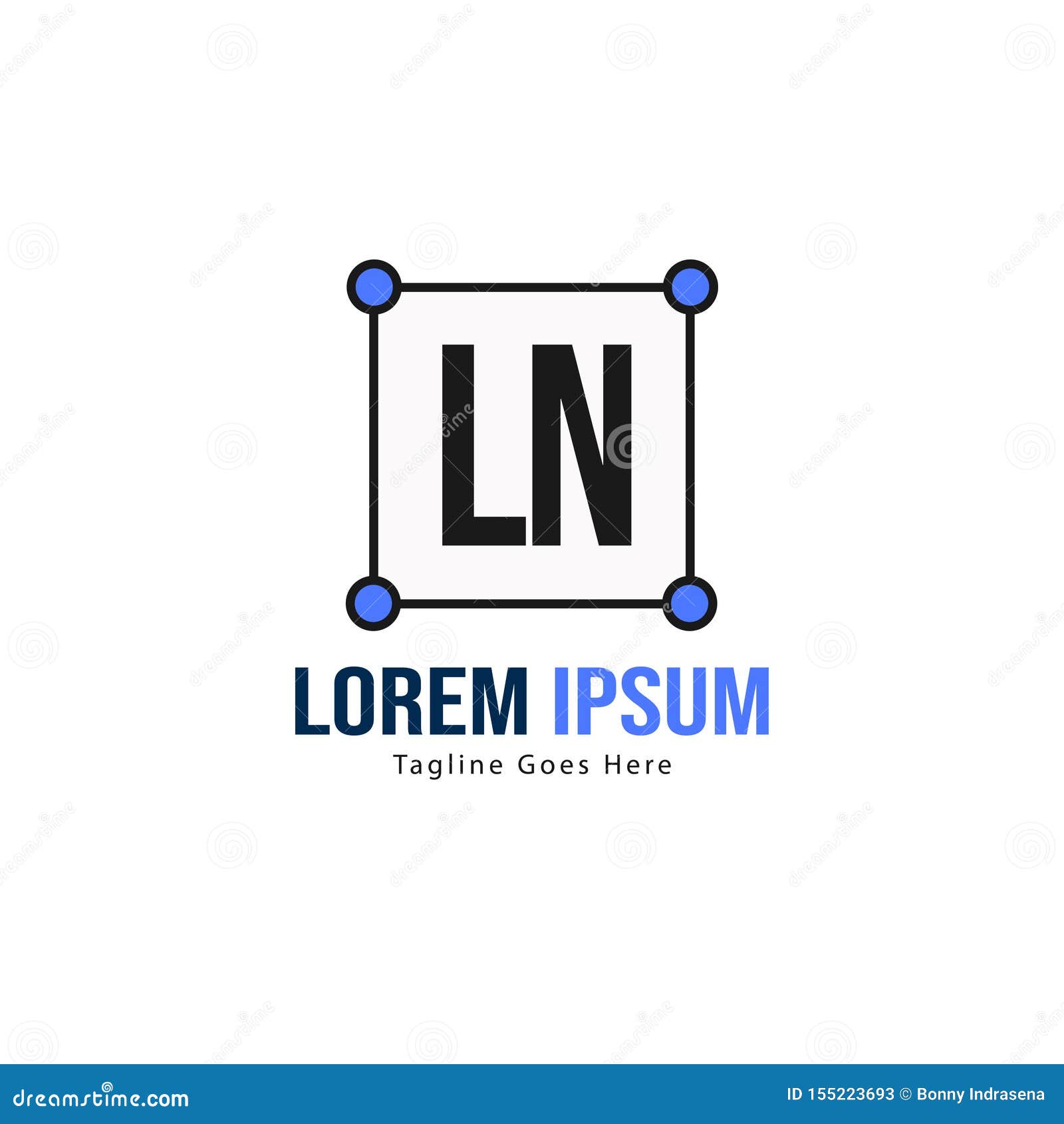 Initial LN Logo Template with Modern Frame. Minimalist LN Letter Logo ...