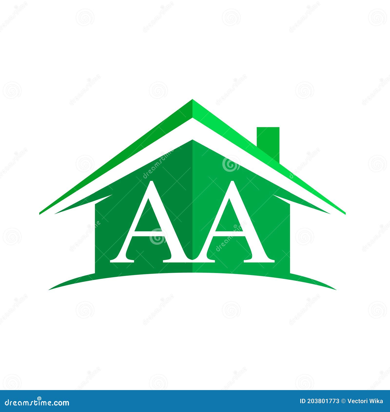 Initial Logo AA with House Icon and Green Color, Business Logo and ...