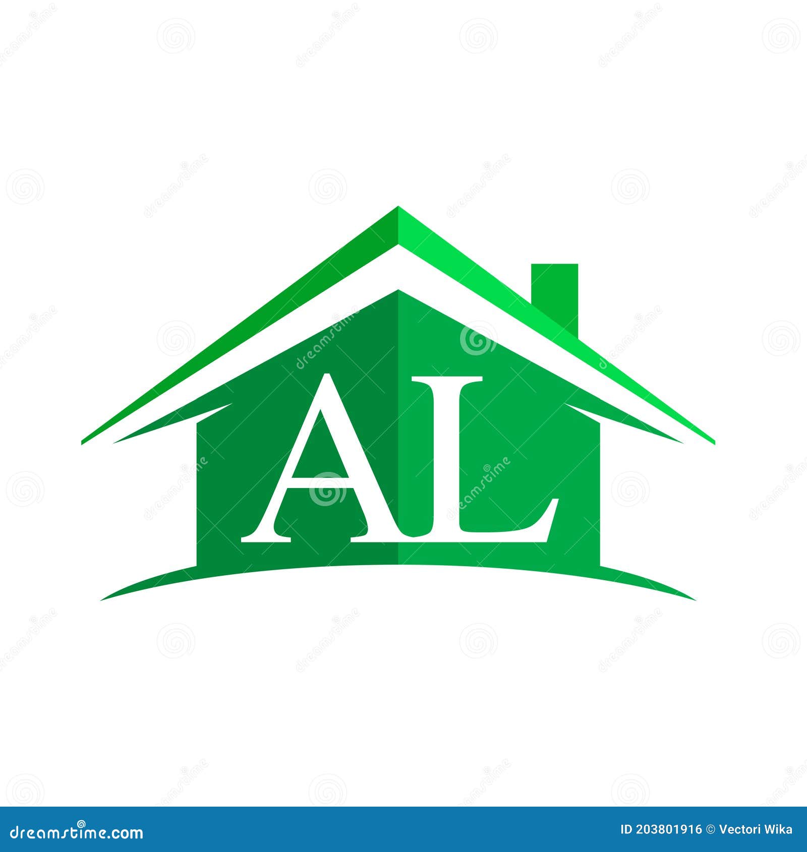 Initial Logo AL with House Icon and Green Color, Business Logo and ...